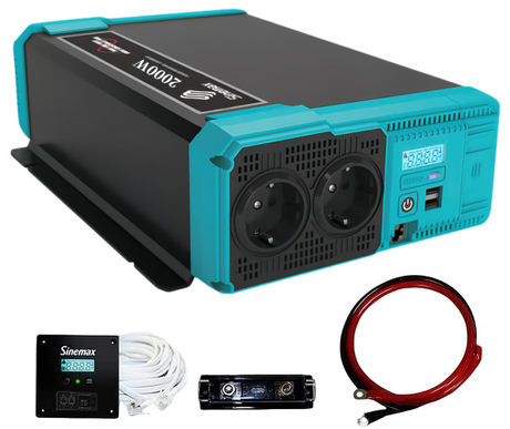 2000W Off Grid Pure Sine Wave Power Inverter DC12v To AC 220v EU Socket ...